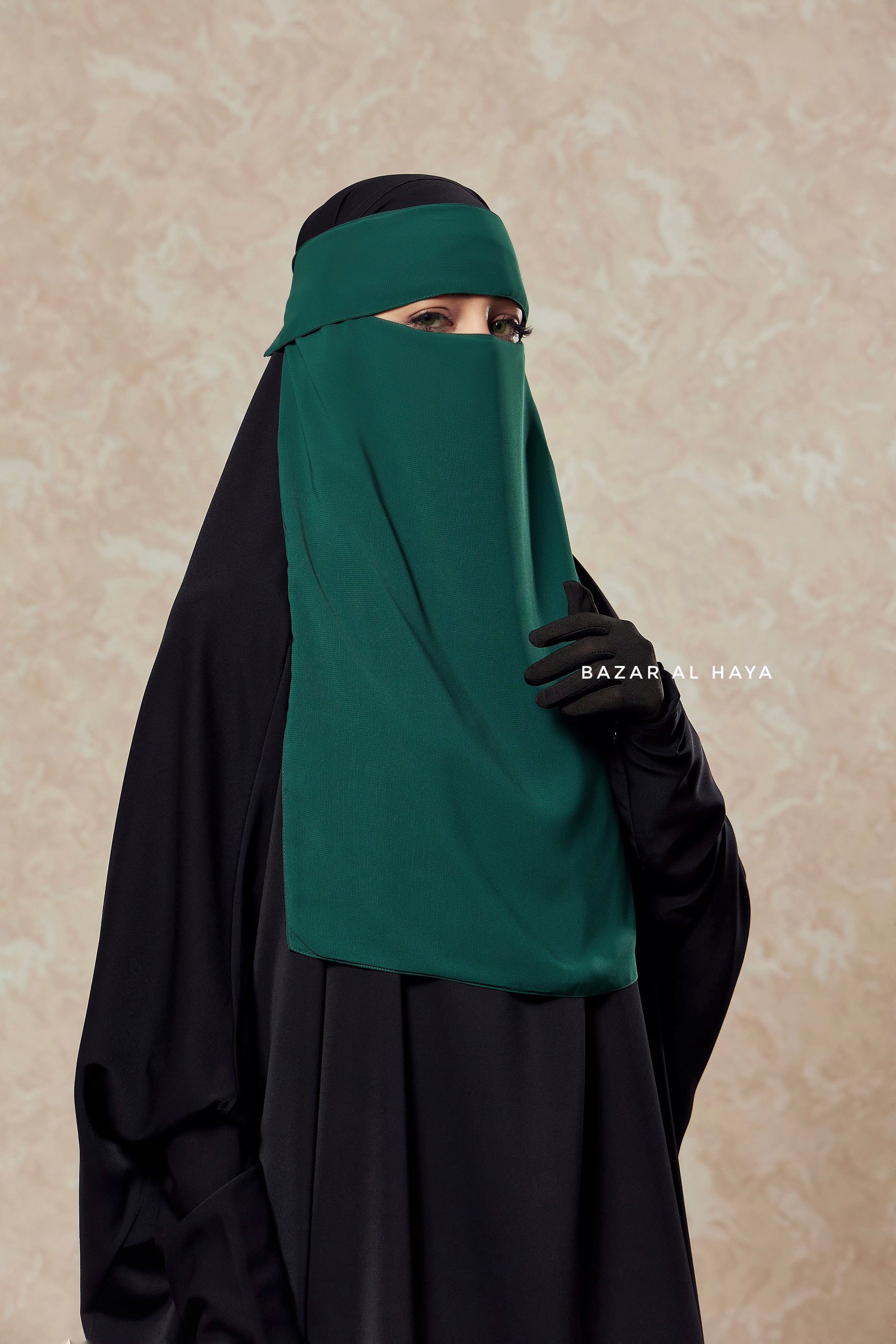 Emerald Flap Single Niqab - Super Breathable Veil – Bazar Al Haya