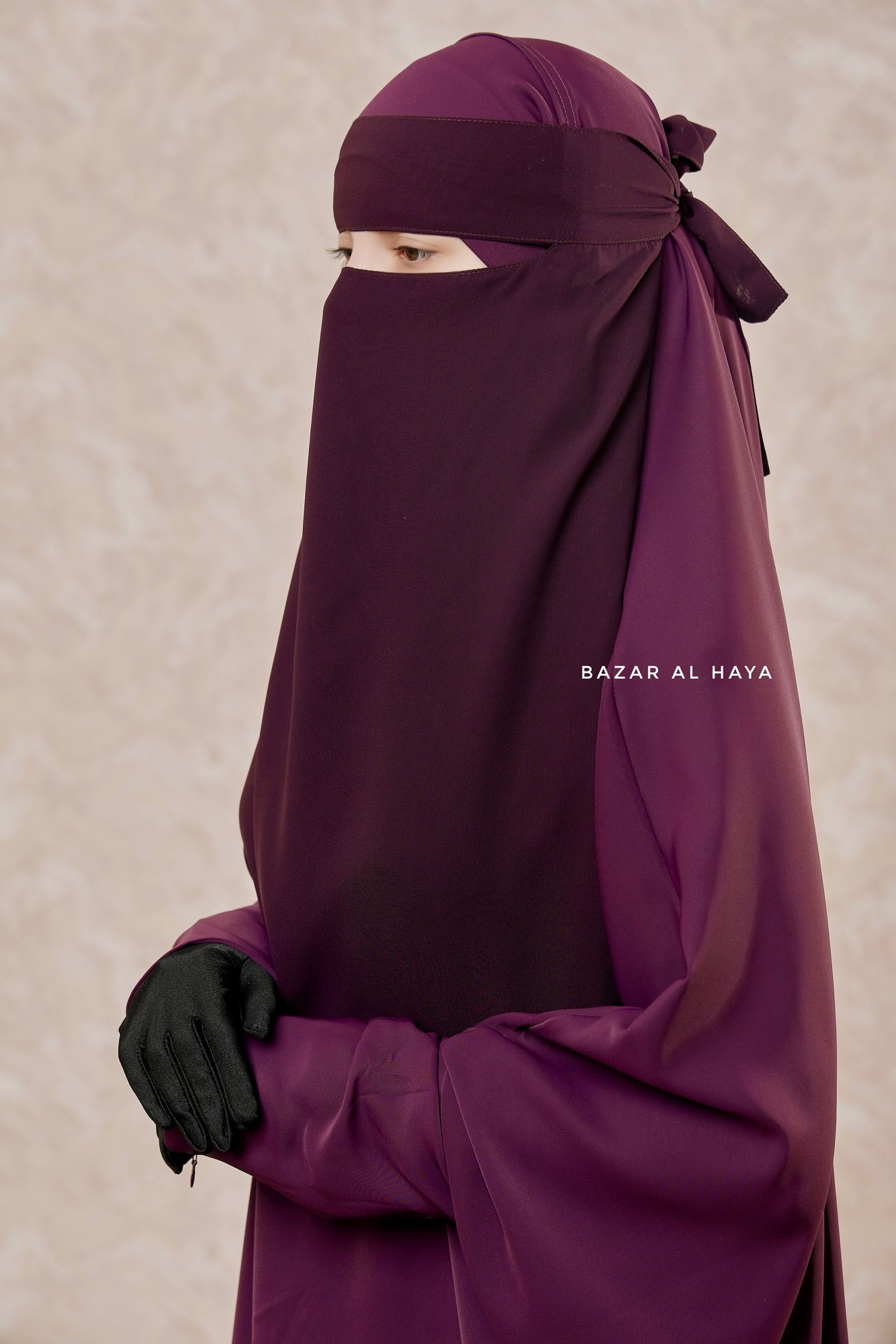 Purple Single Layer Niqab - Extremely Breathable - Large – Bazar Al Haya