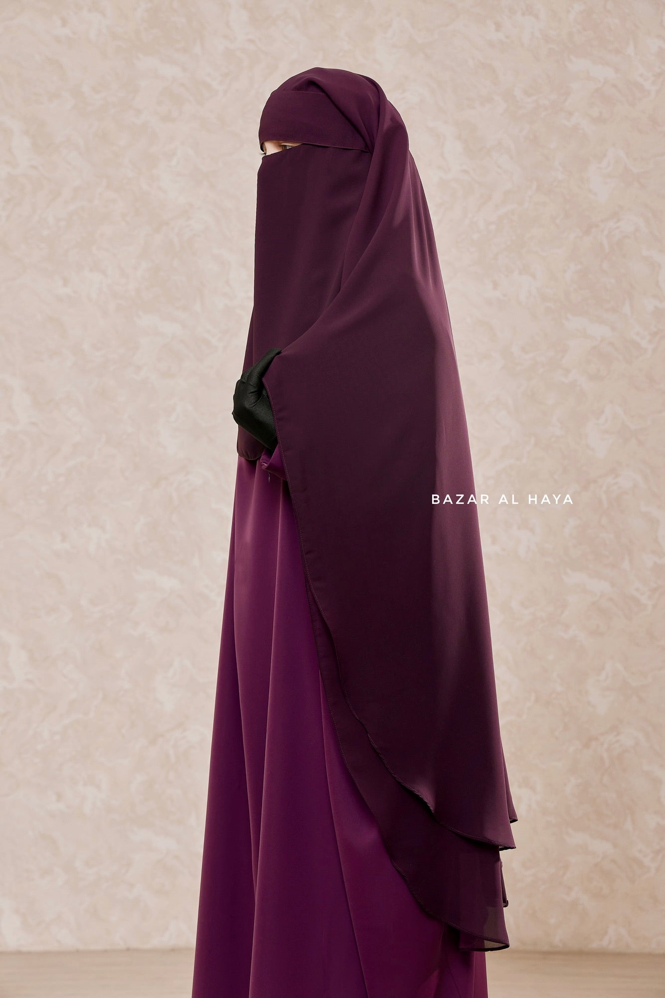 Two Layer Purple Flap Niqab - Wide & Super Breathable Veil – Bazar Al Haya