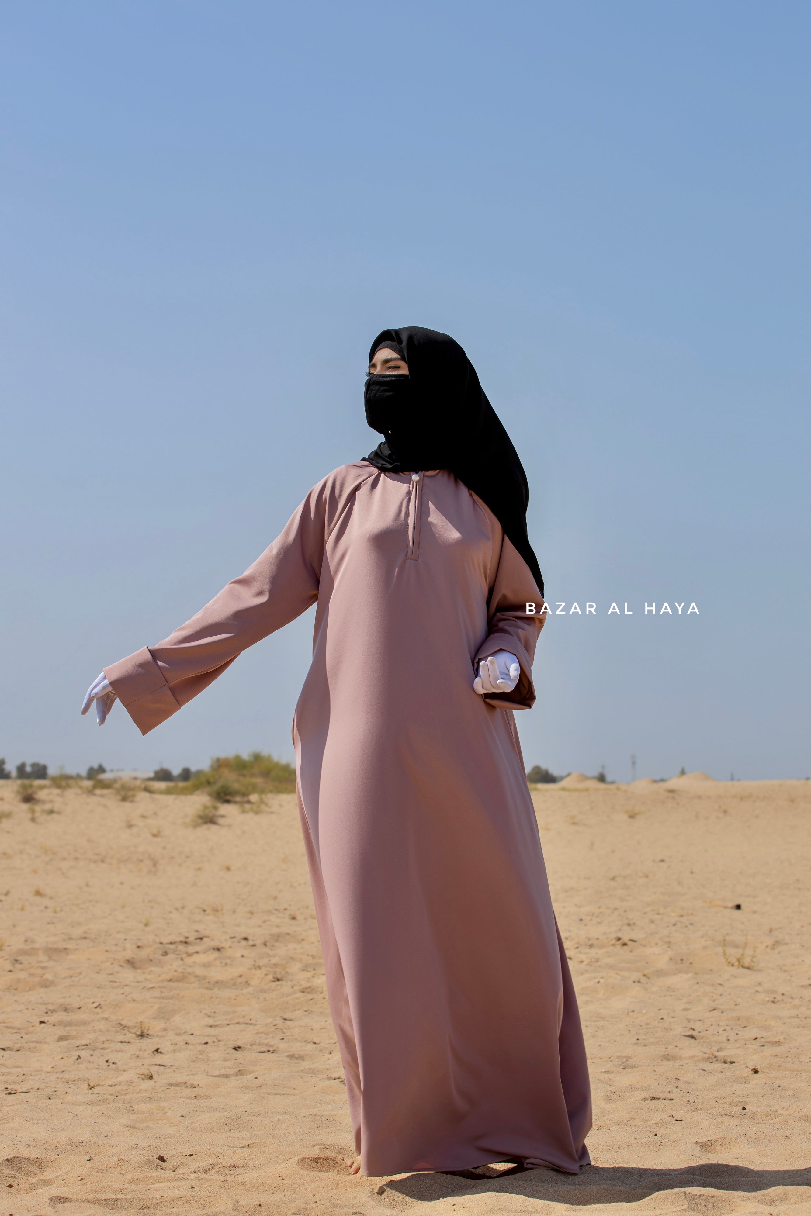 Dusty Rose Madina Abaya - Soft Relaxed Fit - Mediumweight Silk Crepe ...