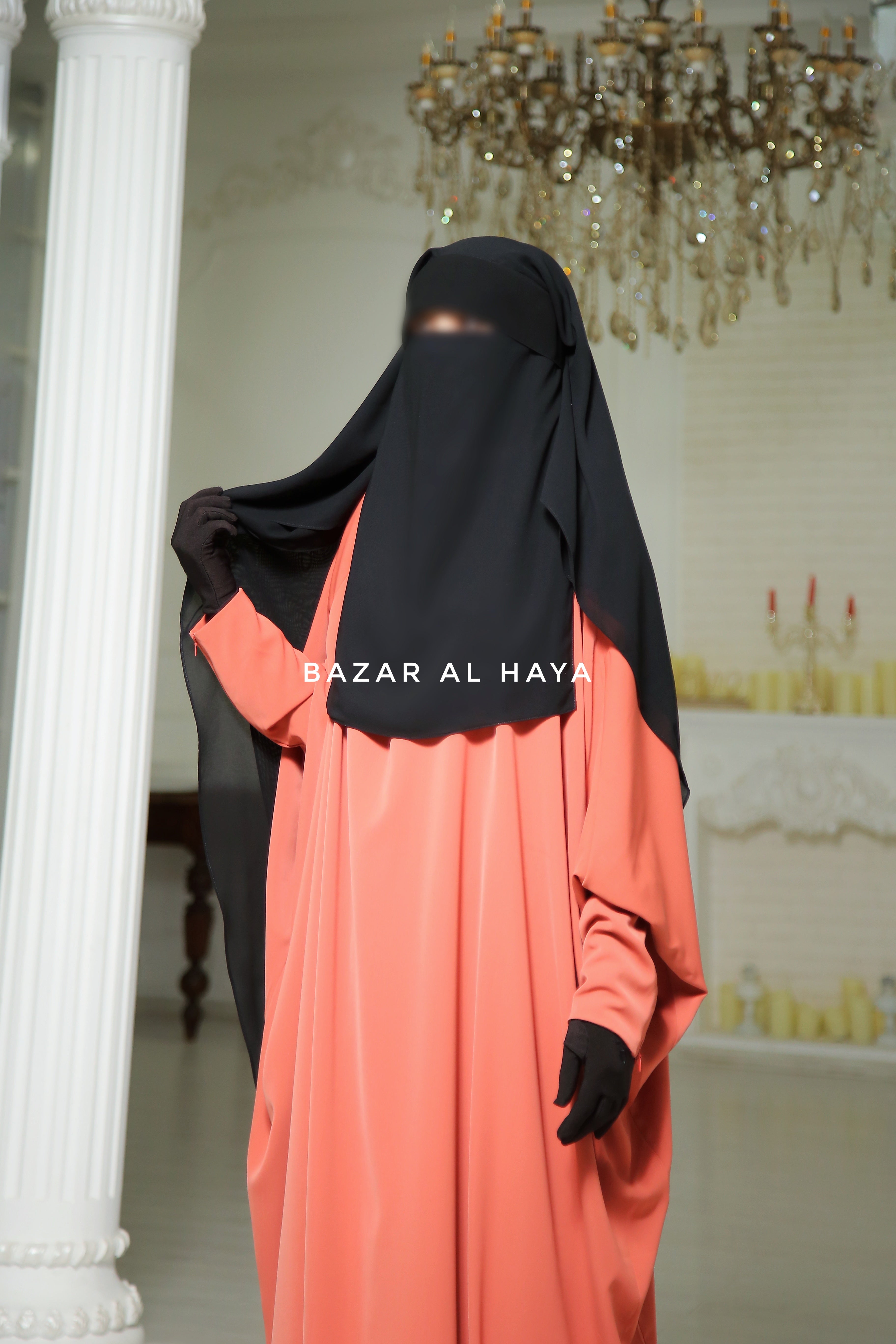 Long Black Two Layer Flap Niqab - Wide - Super Breathable Veil – Bazar ...