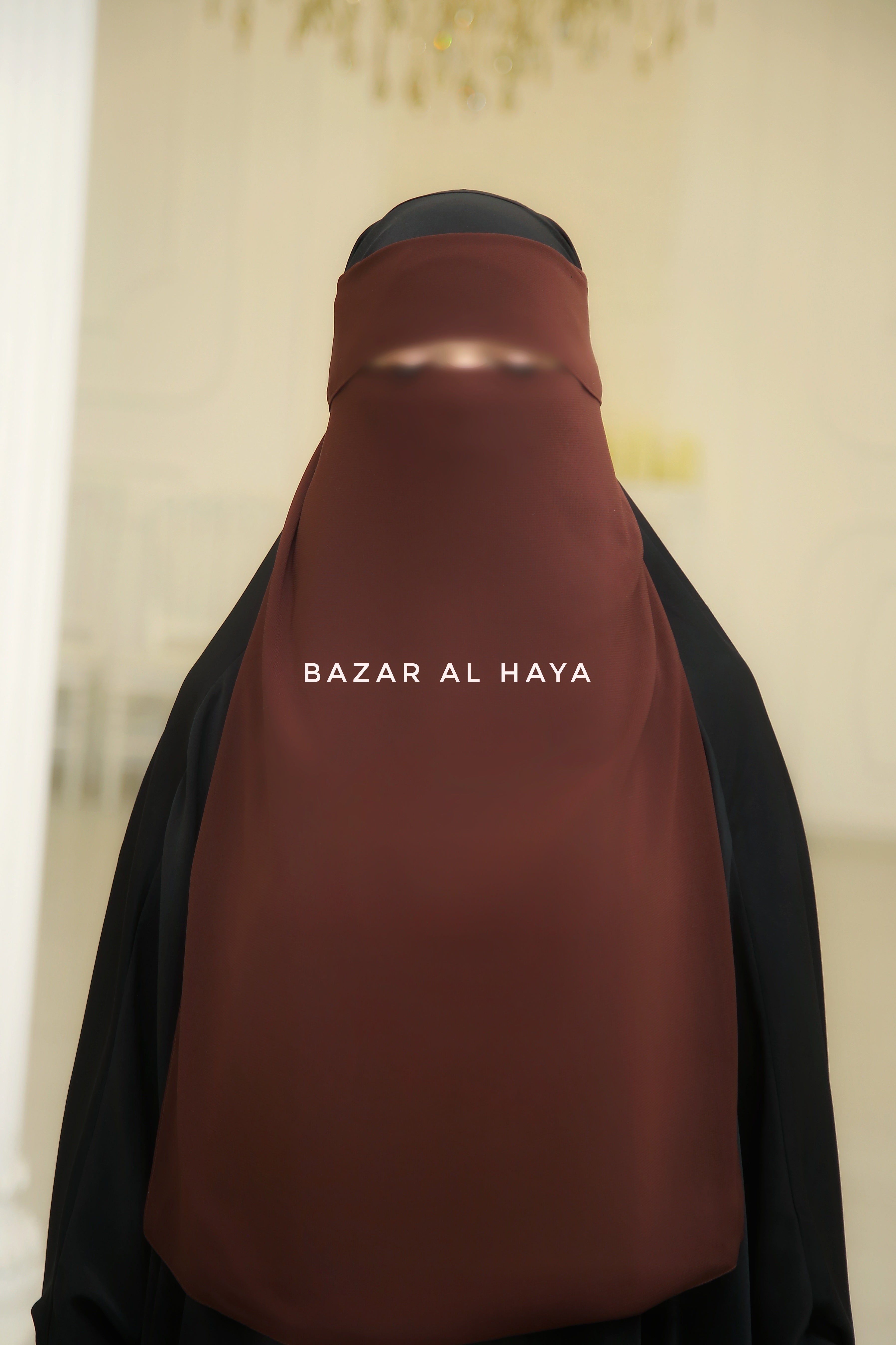 Flap Brown Single Niqab - Super Breathable Veil - Large – Bazar Al Haya